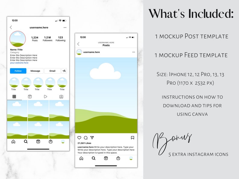 Instagram Mockup Instagram Mock-up Template Instagram Mockup Canva ...
