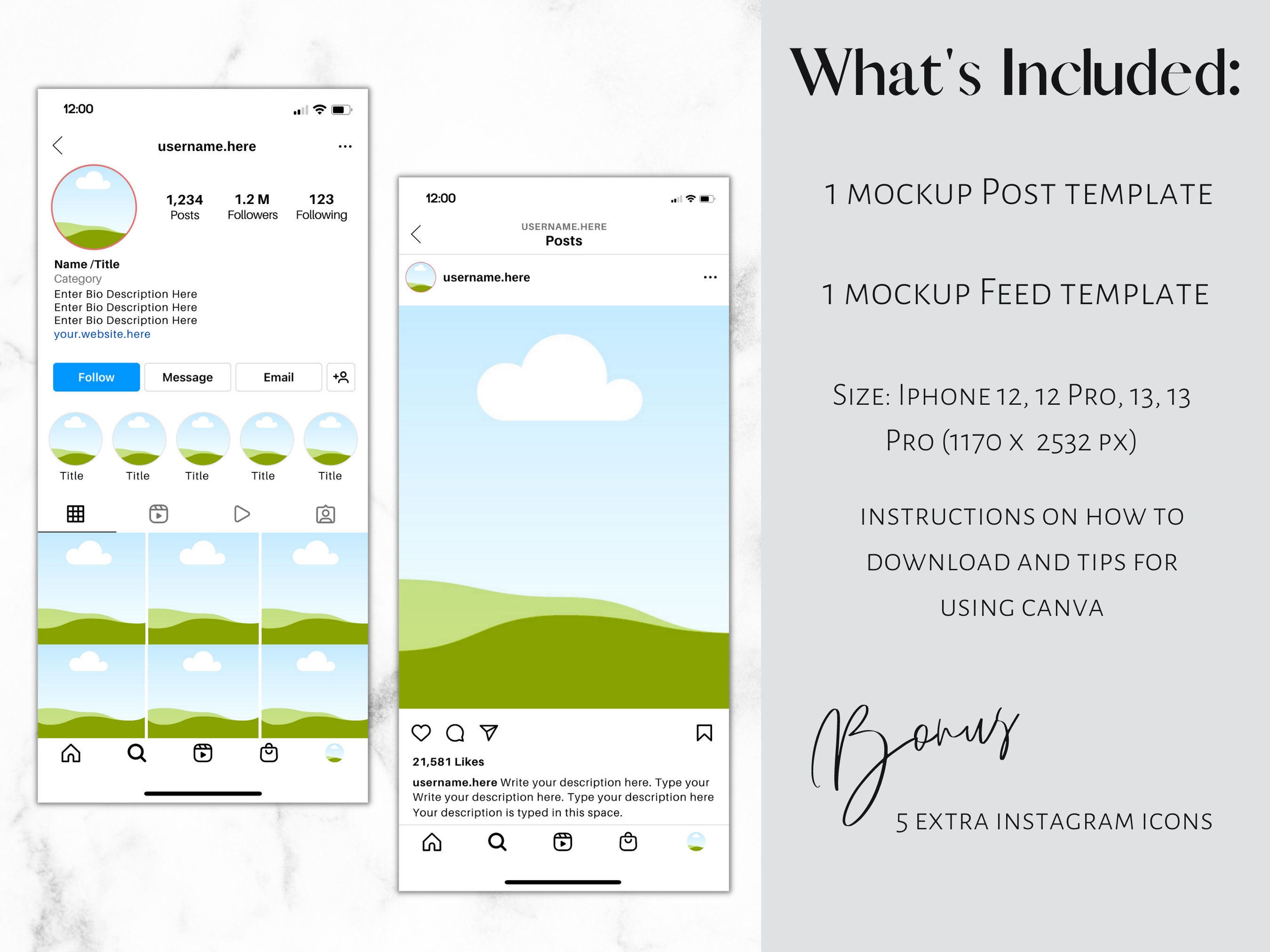 Instagram Mockup Instagram Mock-up Template Instagram Mockup Canva ...