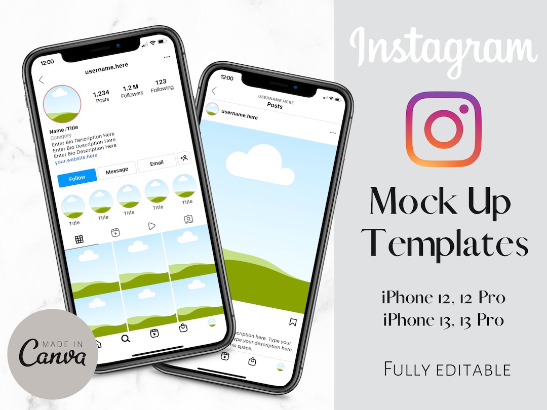 Instagram Mockup Instagram Mock-up Template Instagram - Etsy