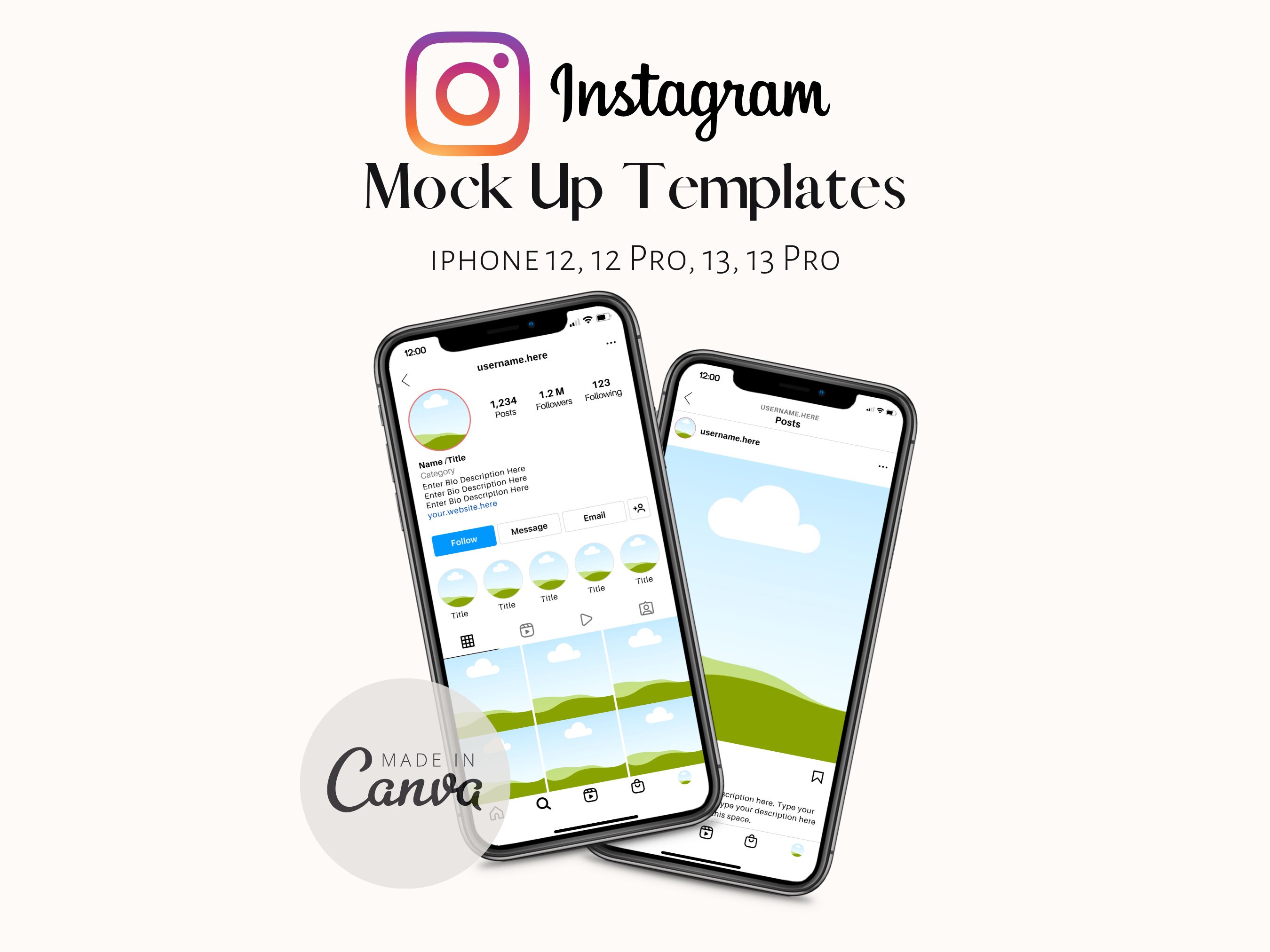 Instagram Mockup Instagram Mock-up Template Instagram Mockup Canva ...