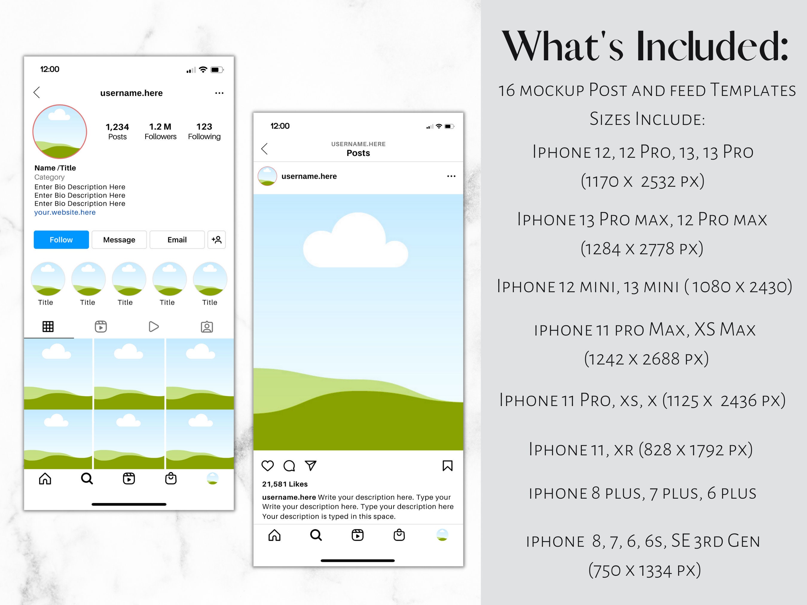 Instagram Mockup Instagram Mock-up Template Instagram Mockup Canva IG ...