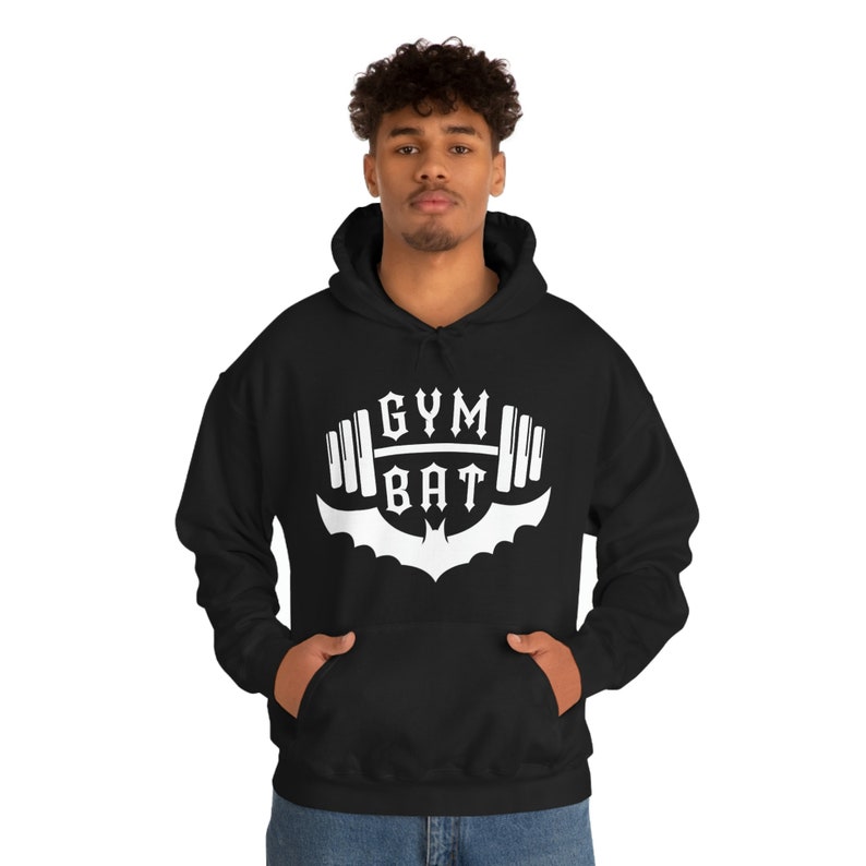 Gym Bat Goth Hoodie Gothic Hoodie for Gym, Work Out, Yoga Alt ...
