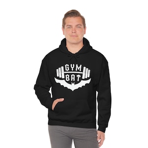 Gym Bat Goth Hoodie | Gothic Hoodie for Gym, Work Out, Yoga | Alt ...
