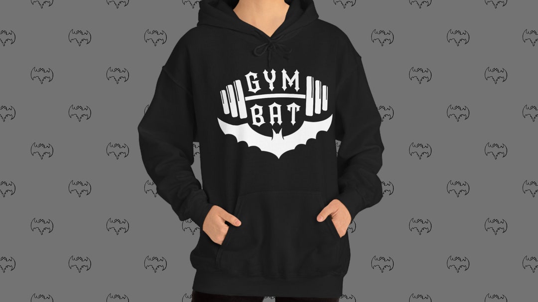 Gym Bat Goth Hoodie | Gothic Hoodie for Gym, Work Out, Yoga | Alt ...