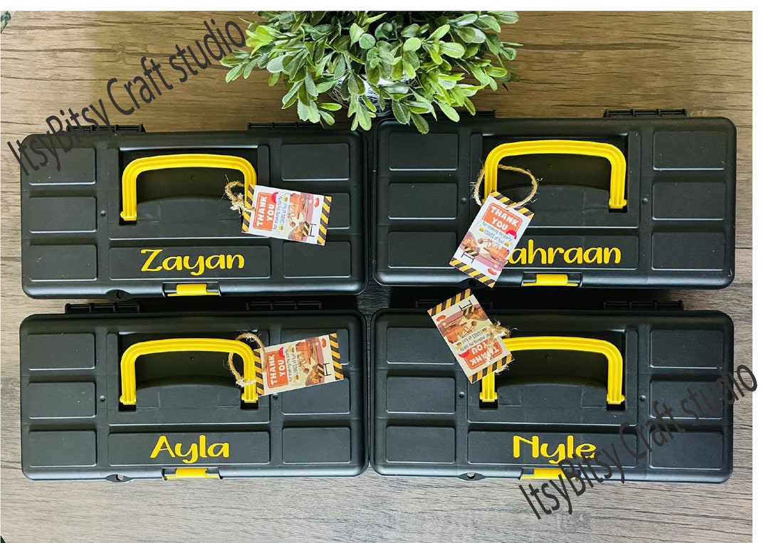 Construction Birthday Party Favors, Personalized Kids Tool Bax ...