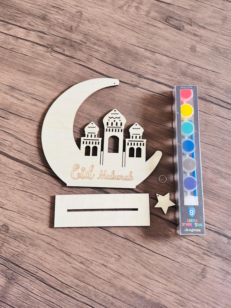 DIY Ramadan Kid Activity, Paint Your Own Wooden Masjid Decor, Eid ...