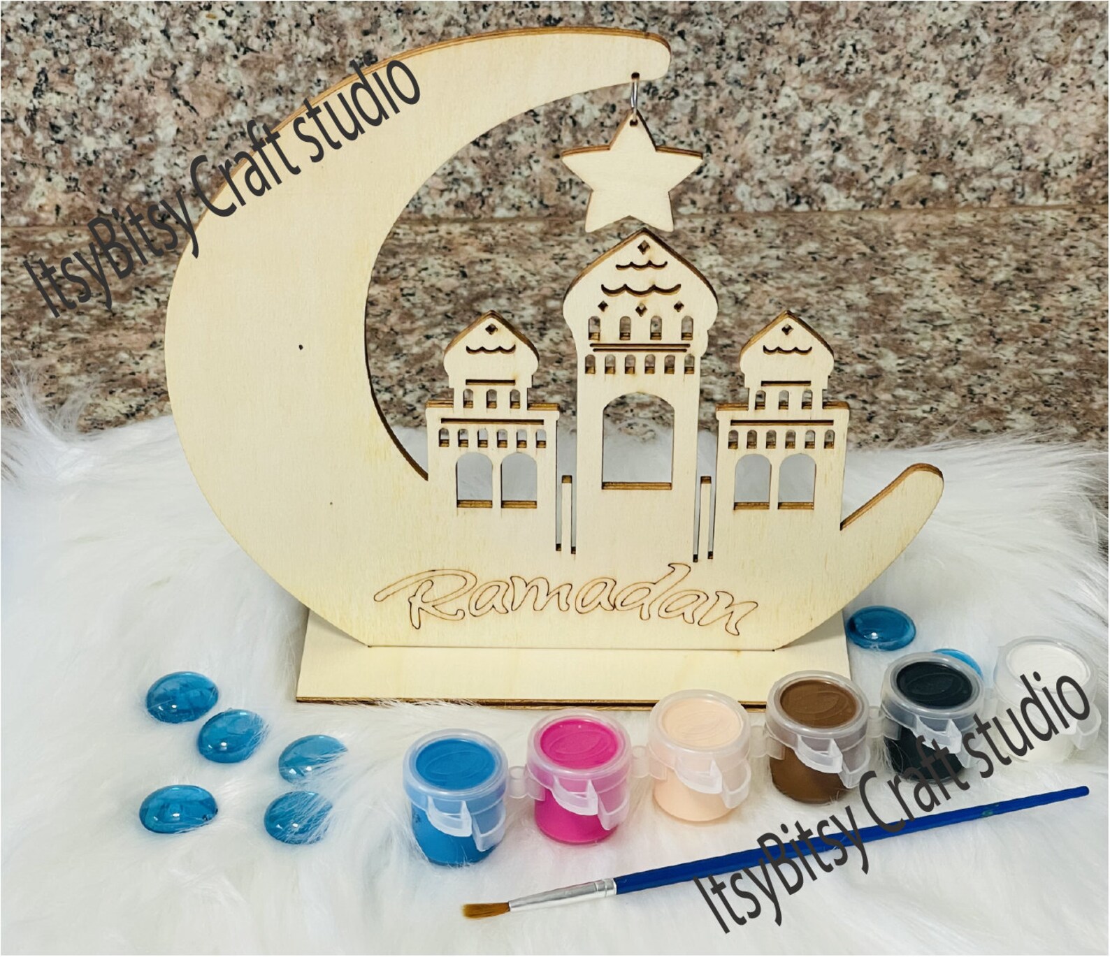 DIY Ramadan Kid Activity, Paint Your Own Wooden Masjid Decor, Eid ...