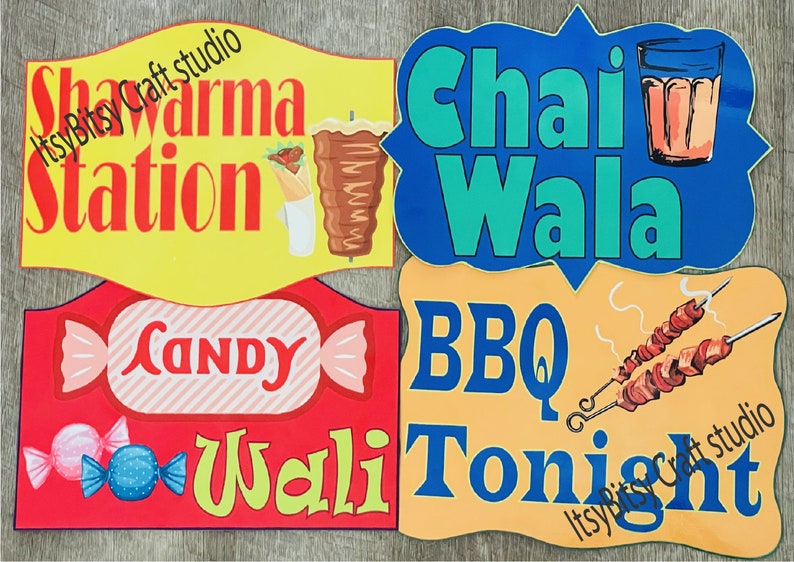 Mehndi Food Props Shadi Food Props Fun Food Names Desi - Etsy