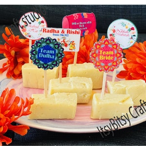 Personalized Mithai Toppers- Sweet Toppers- Cupcake Toppers- Nikkah ...