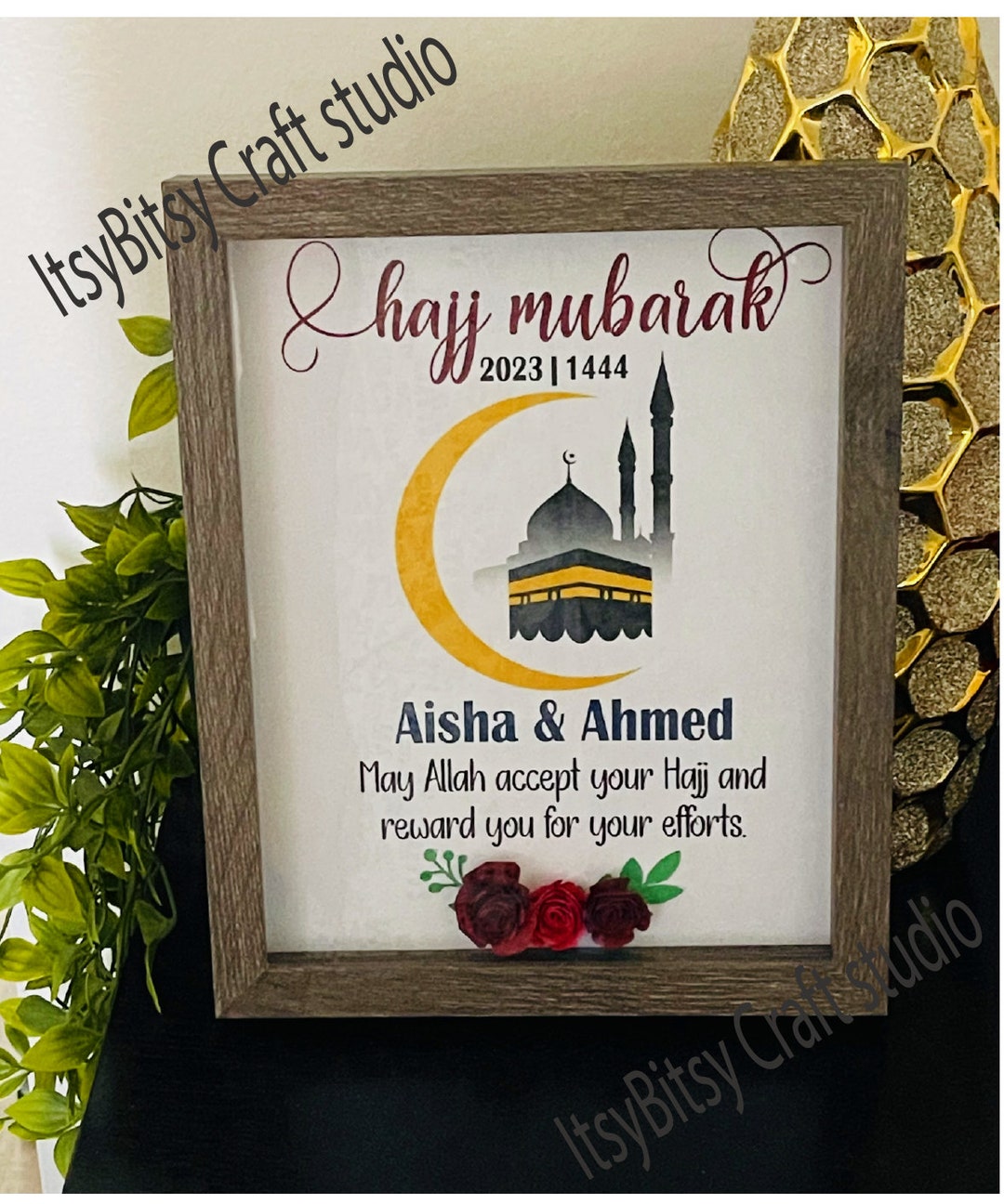 Hajj Keepsake Shadowbox, Hajj Shadowbox, Hajj Gifts, Gift for Hajjis ...