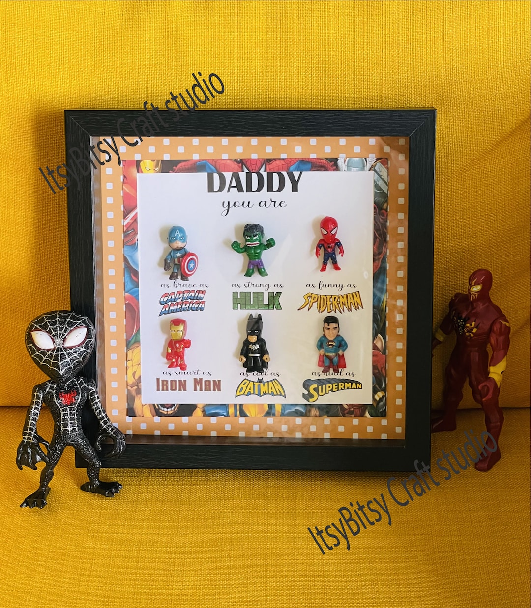 Father's Day Gift, Super Heroes Shadow Box, Super Hero Dad, Best Dad ...