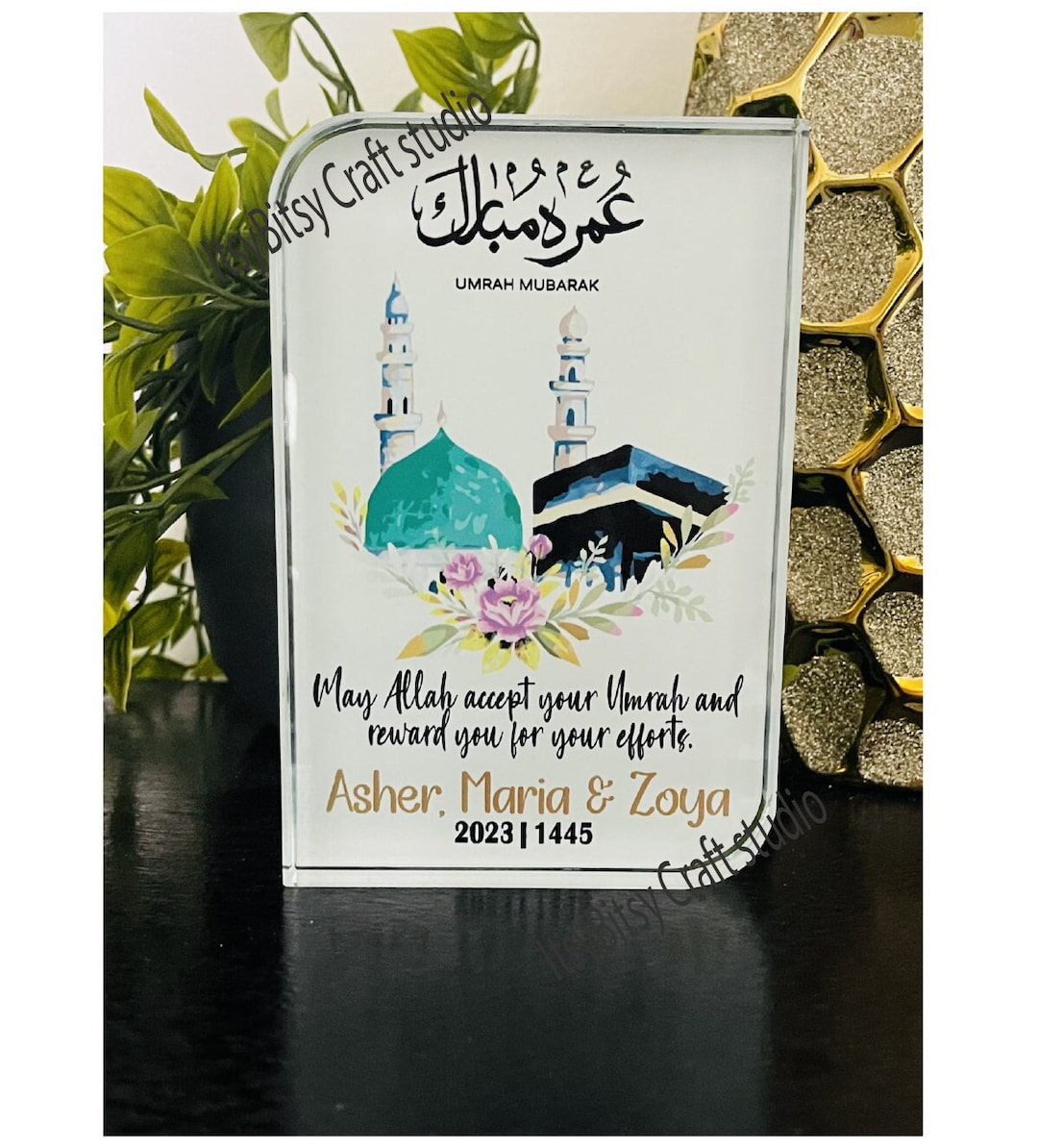 Personalized Umrah Mubarak Acrylic Block: Islamic Keepsake Gift - Etsy