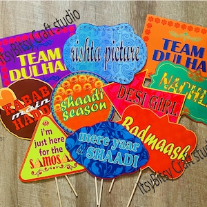 Desi Wedding Photo Booth Props: Indian Mehndi Sangeet Dholki - Etsy