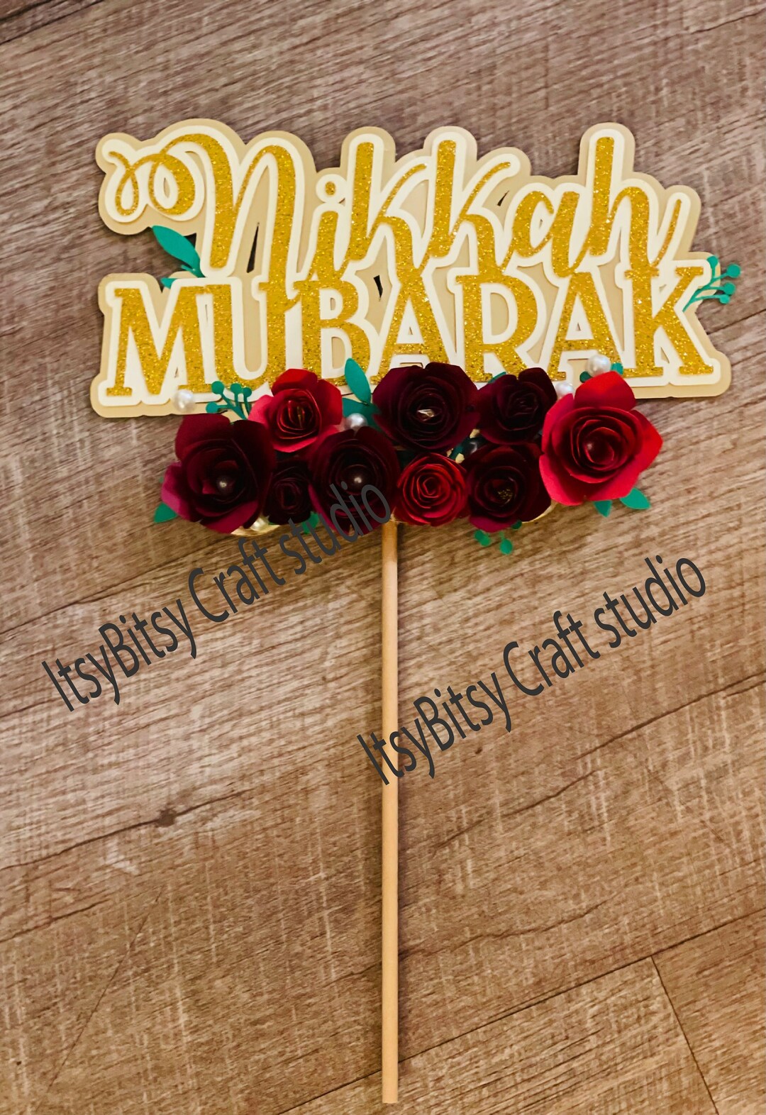 Nikkah Mubarak Cake Topper, Wedding Cake Topper, Shaadi Mubarak Topper ...