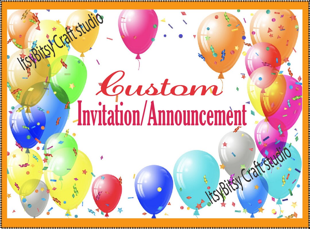 Custom Invitation, Any Theme, Custom Birthday Invitation, Custom Party ...