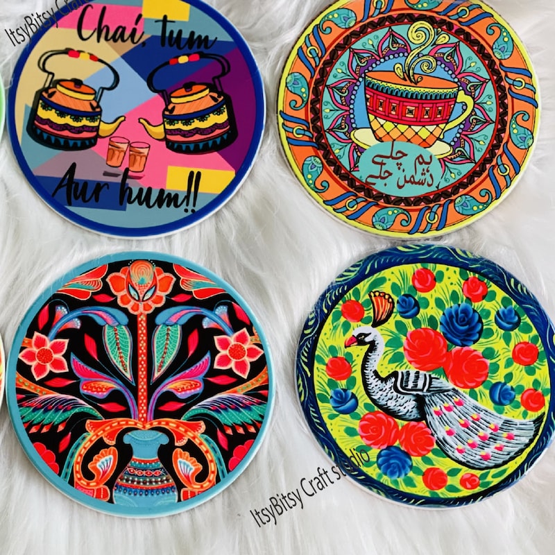 Pakistani Art Coasters - Etsy