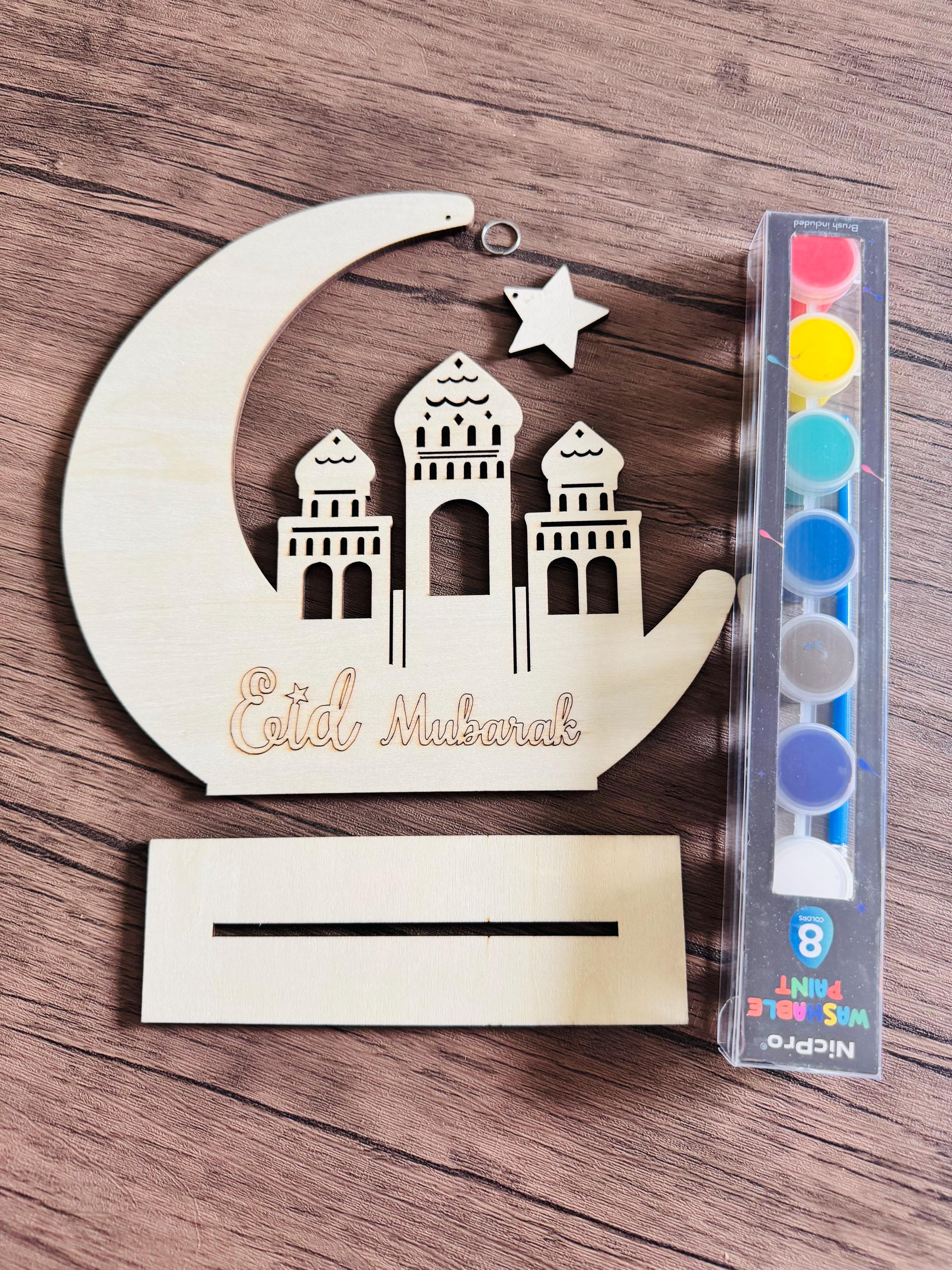 DIY Ramadan Kid Activity, Paint Your Own Wooden Masjid Decor, Eid ...