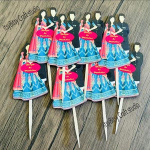 Personalized Mithai Toppers- Sweet Toppers- Cupcake Toppers- Nikkah ...