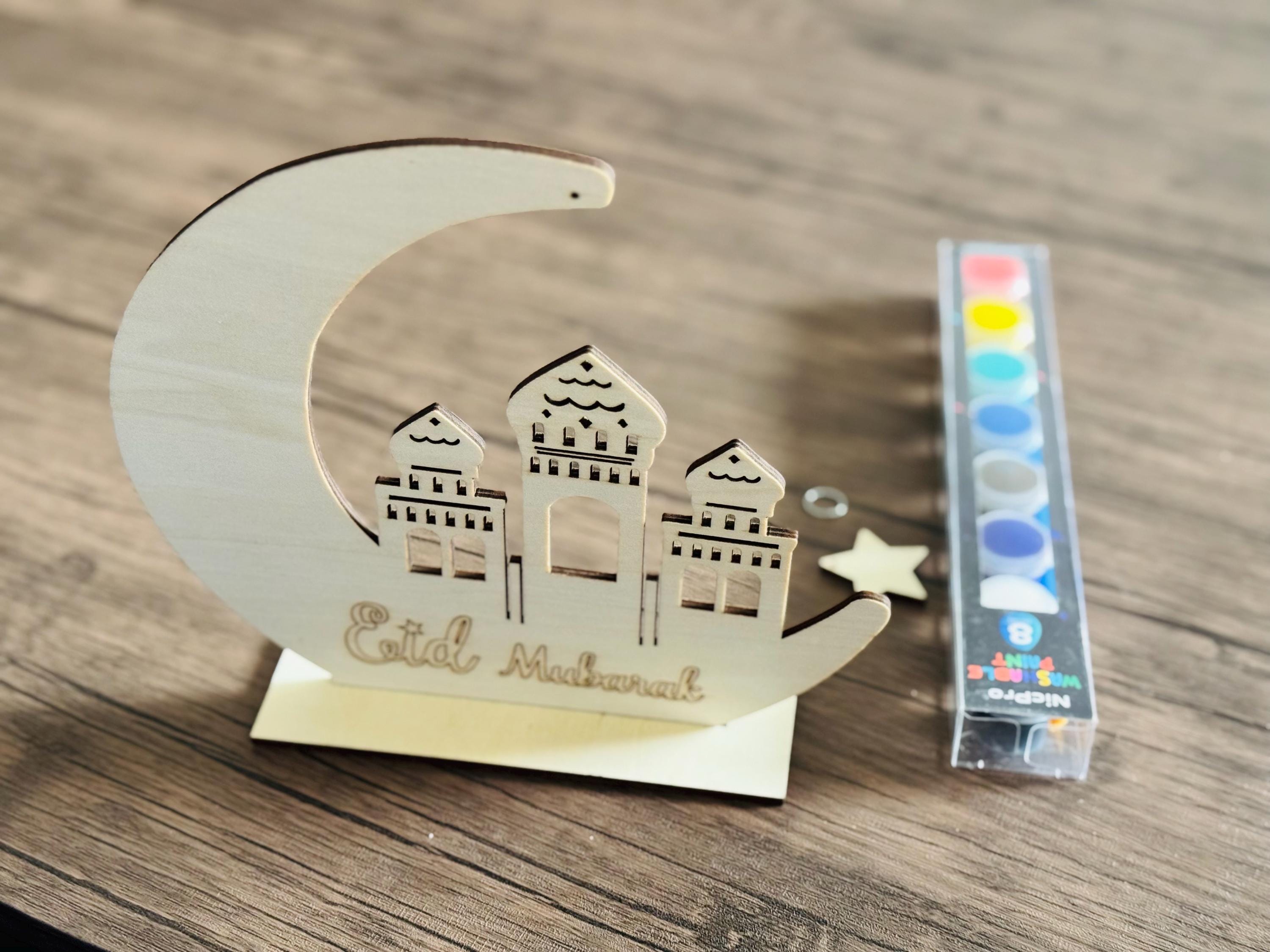 DIY Ramadan Kid Activity, Paint Your Own Wooden Masjid Decor, Eid ...