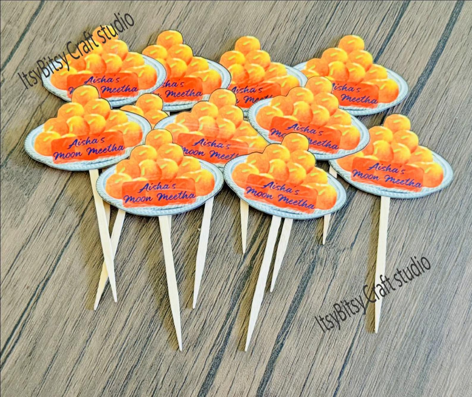Personalized Mithai Toppers: Desi Wedding Cupcake Decorations (set of ...