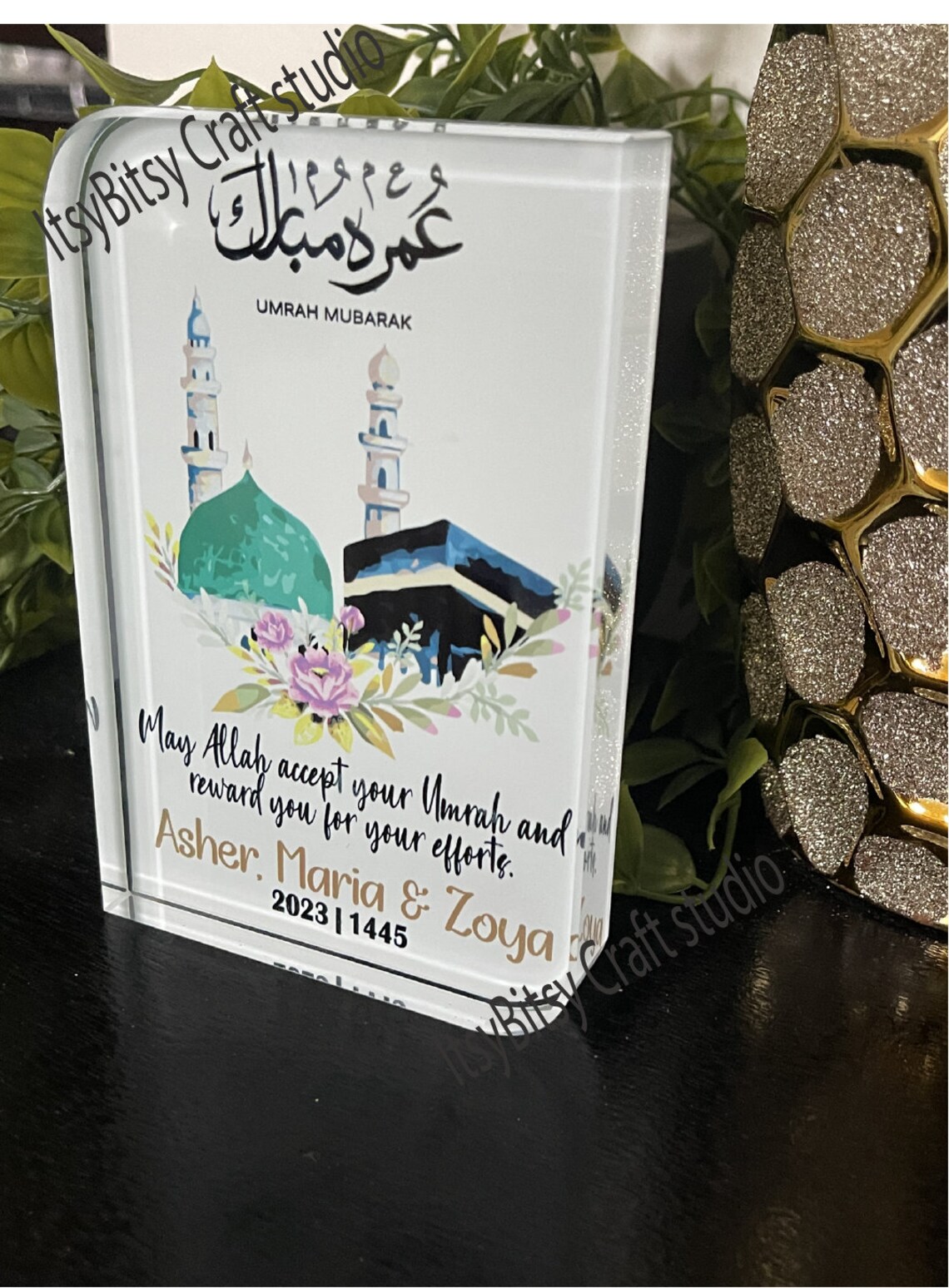 Personalized Umrah Mubarak Acrylic Block: Islamic Keepsake Gift - Etsy