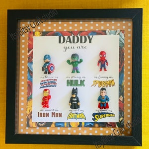 Father's Day Gift, Super Heroes Shadow Box, Super Hero Dad, Best Dad ...
