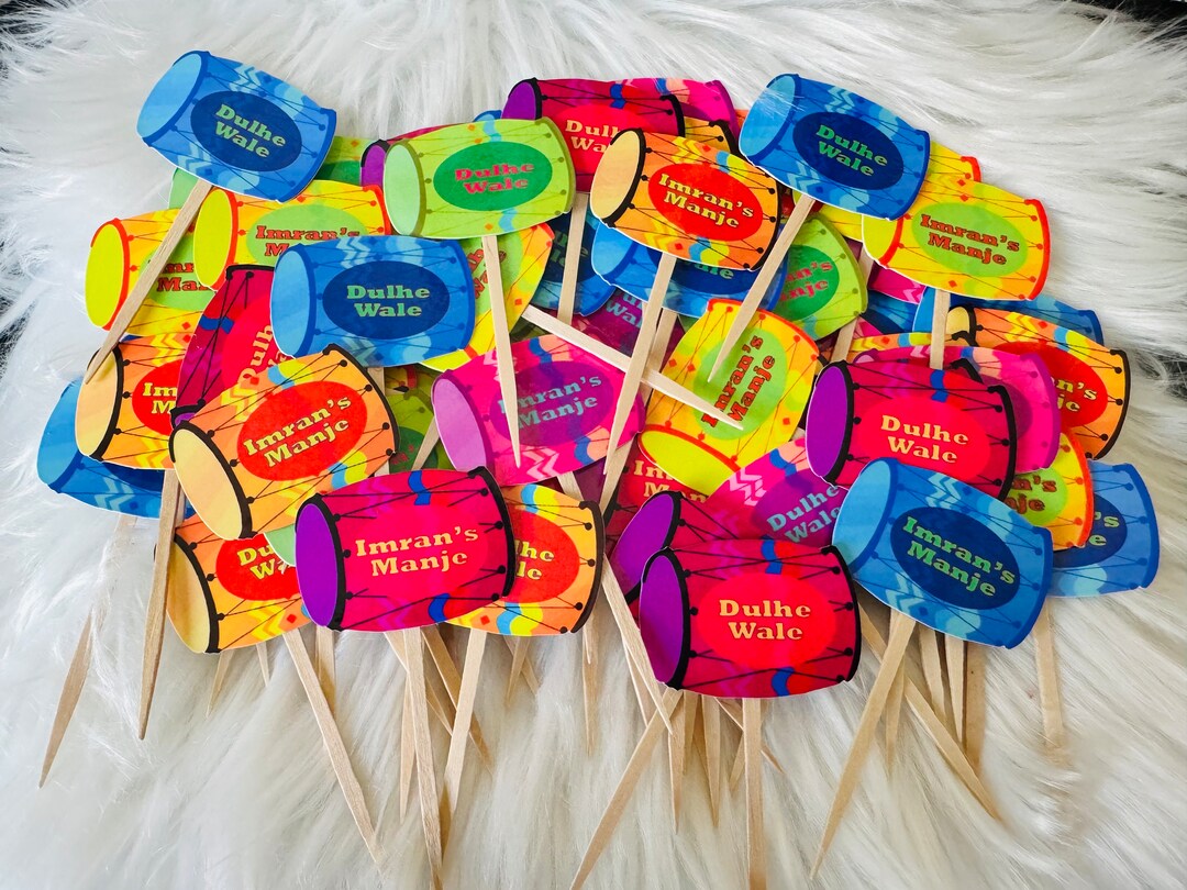 Personalized Mithai Toppers- Sweet Toppers- Cupcake Toppers- Nikkah ...