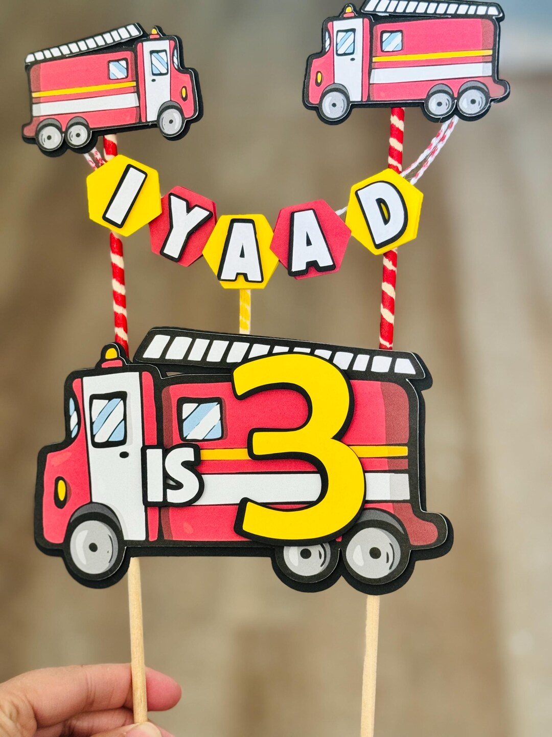 Fire Truck Cake Bunting Topper, Fire Truck Theme, Fire Rescue, Fire Man ...