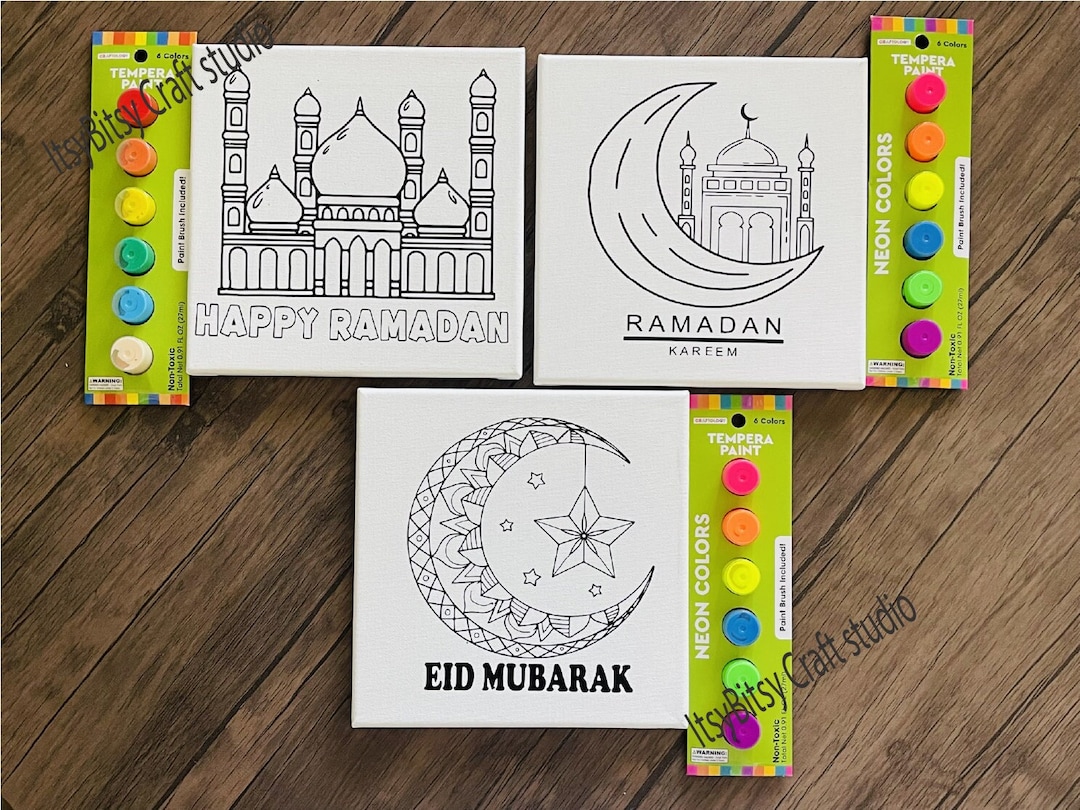 Ramadan Paint Set, Ramadan Canvas Set for Kids, Ramadan Kids Activity ...