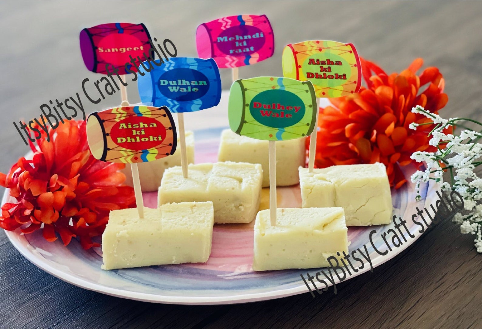 Personalized Mithai Toppers Sweet Toppers Cupcake Toppers - Etsy