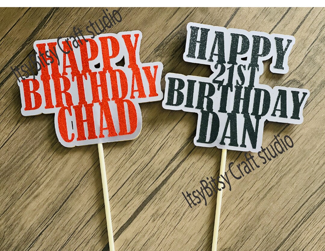 Happy Birthday Cake Topper, Personalized Topper, 3d Topper, Customized ...