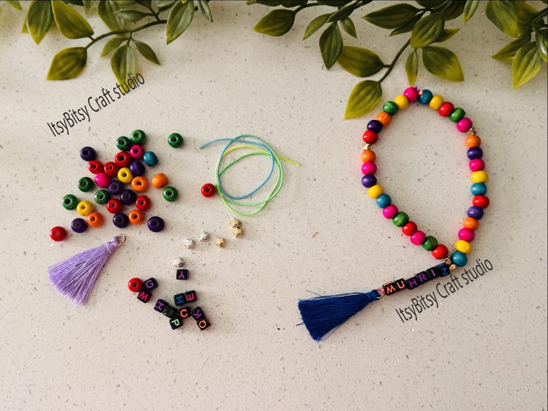 DIY Tasbeeh Kit for Kids, Personalized Kids Tasbeeh, Ramadan Activity ...
