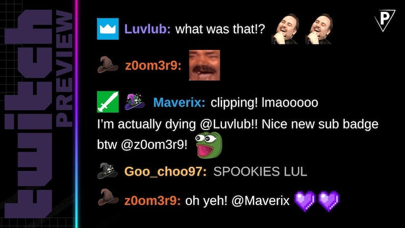 Witch Hat Twitch Sub Badges, Spooky Gamer Bits Badges (digital Download ...