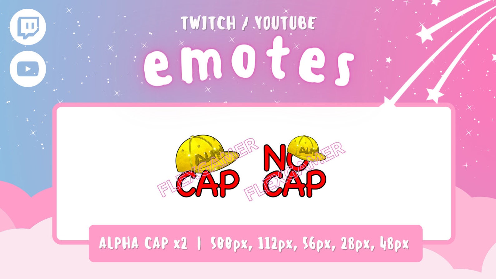 Cap / No Cap Twitch Emote Youtube Emoji Alpha Cap Style - Etsy