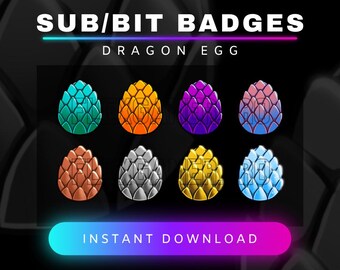 Dnd TTRPG Dragon Egg Twitch Badges - Chromatic Pack | P2U Twitch Sub ...