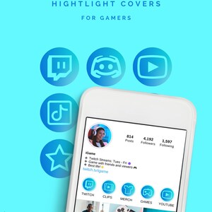Gamer Instagram Highlight Covers: Twitch, Youtube, Discord Icons - Etsy