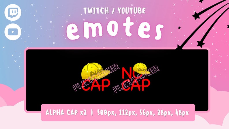 Cap / No Cap Twitch Emote Youtube Emoji Alpha Cap Style - Etsy