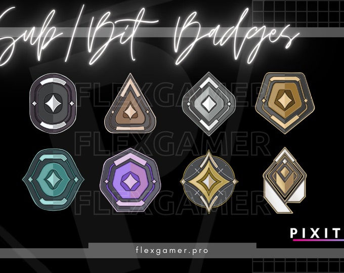 Twitch Sub Badges / Cheer Bit Badges - Valorant - Ranks - Updated 2023 ...