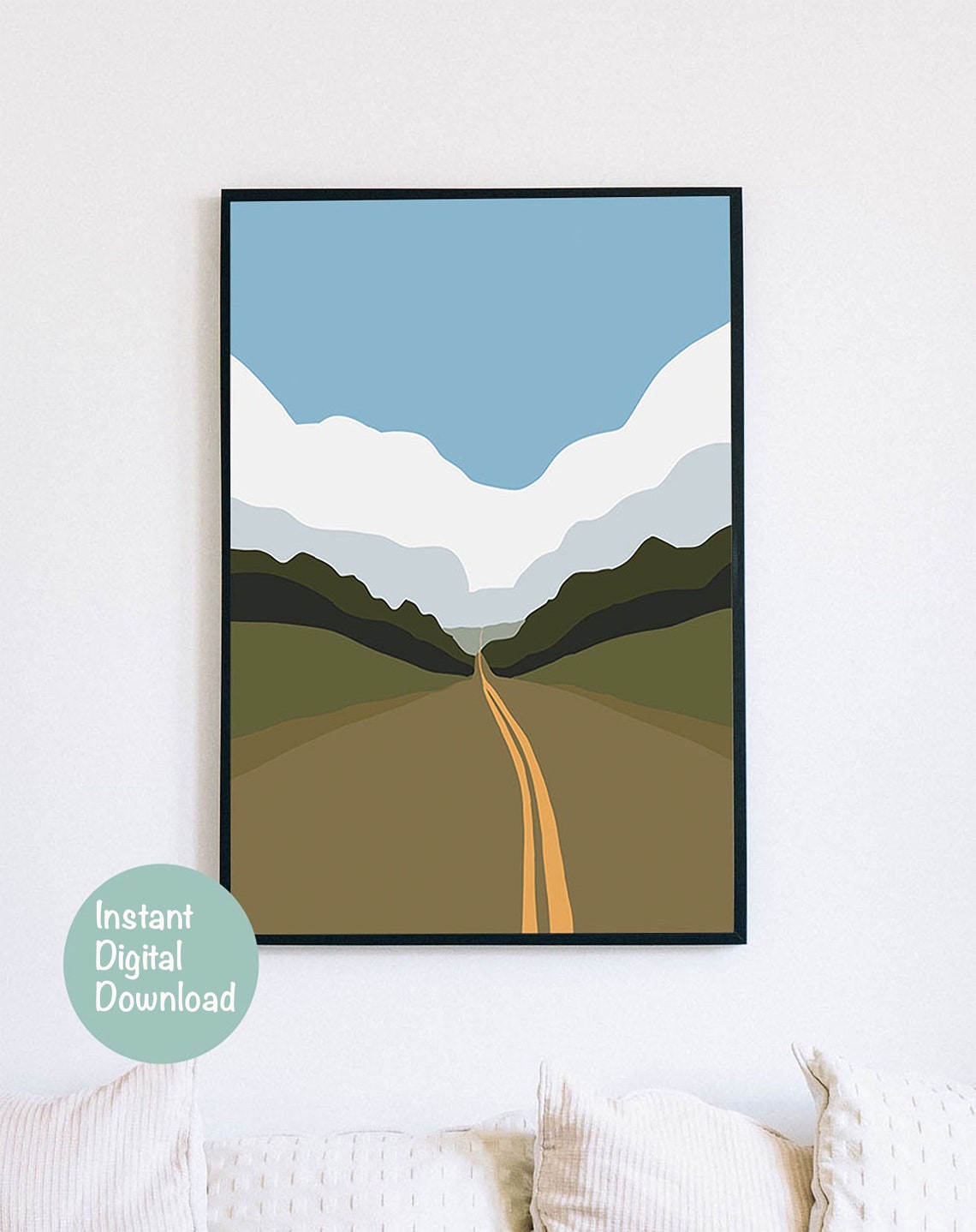 Country Road Printable Road Landscape Wall Art Road Digital - Etsy