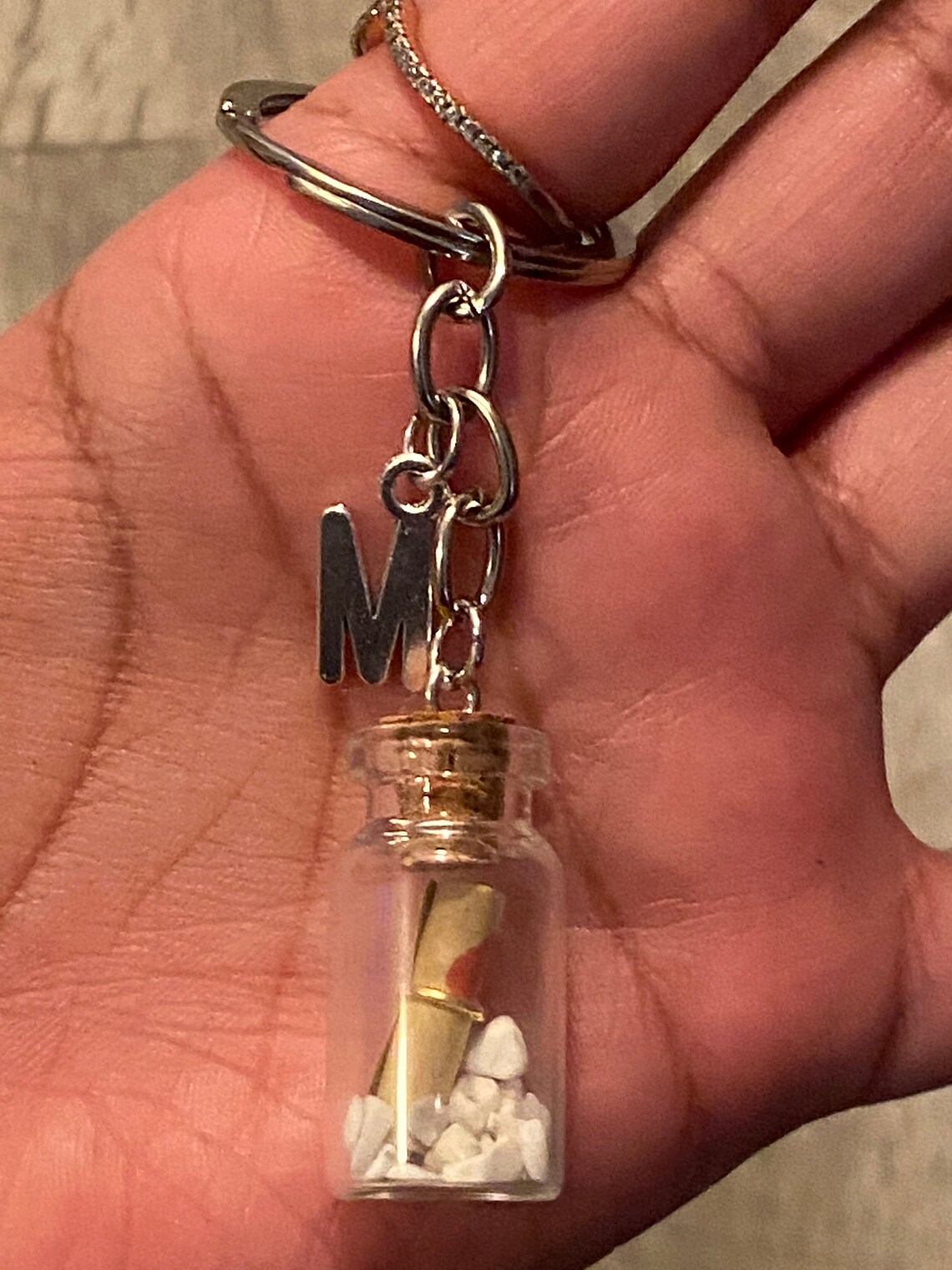 Message in a Bottle Keychain, Personalized Love Letter Keychain, Custom ...