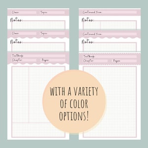 Digital Download 39 Note Templates for Studying - Etsy