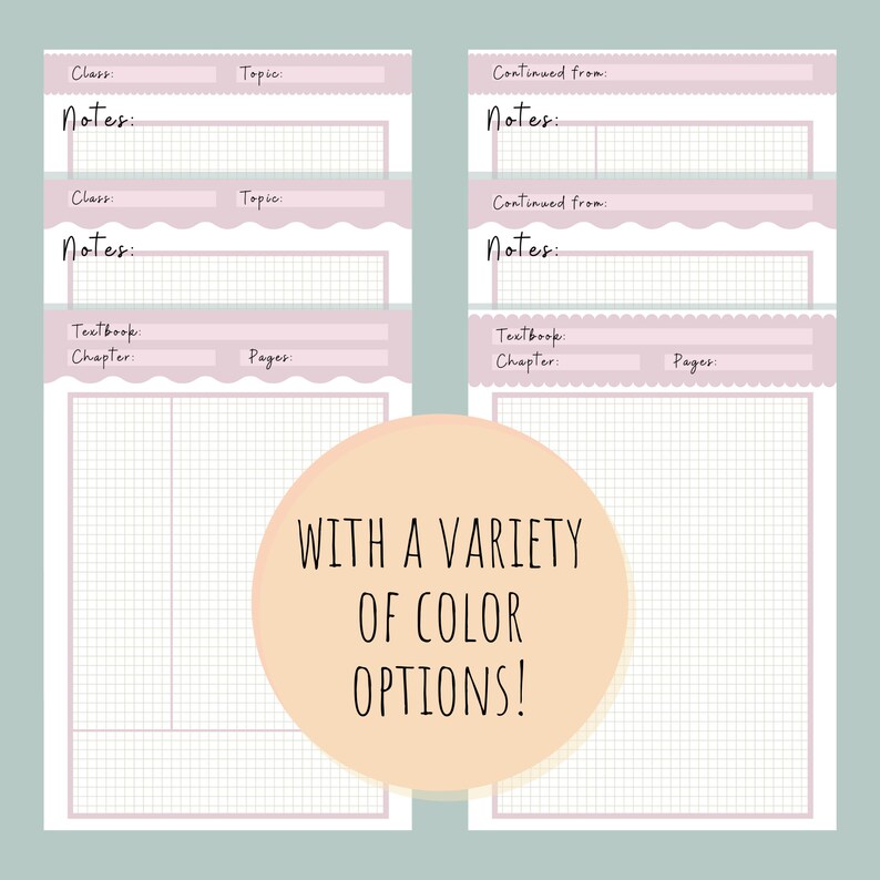 Digital Download 39 Note Templates for Studying - Etsy