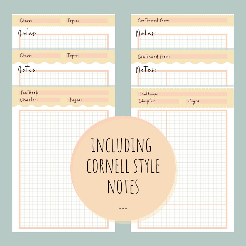 Digital Download 39 Note Templates for Studying - Etsy