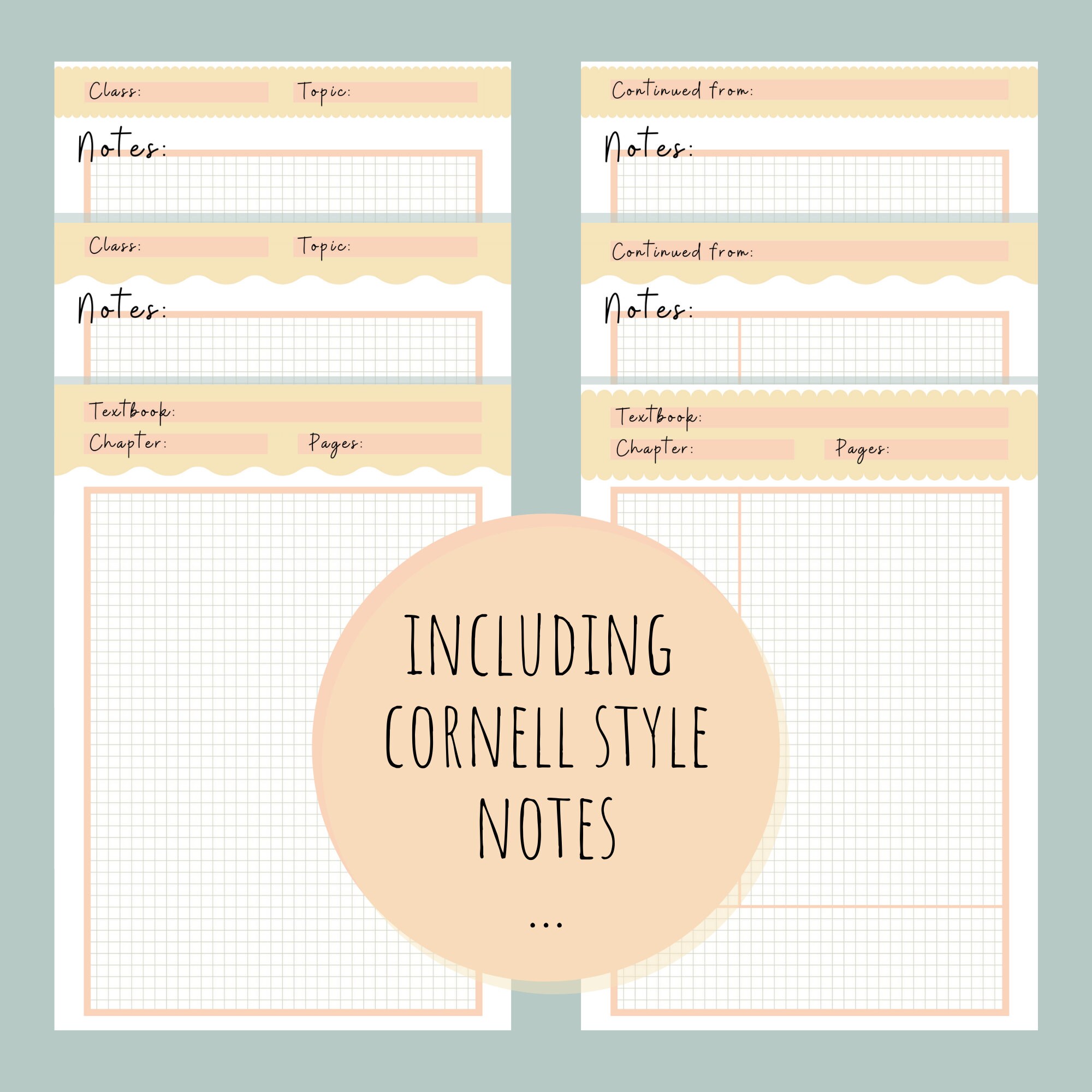 Digital Download 39 Note Templates for Studying - Etsy