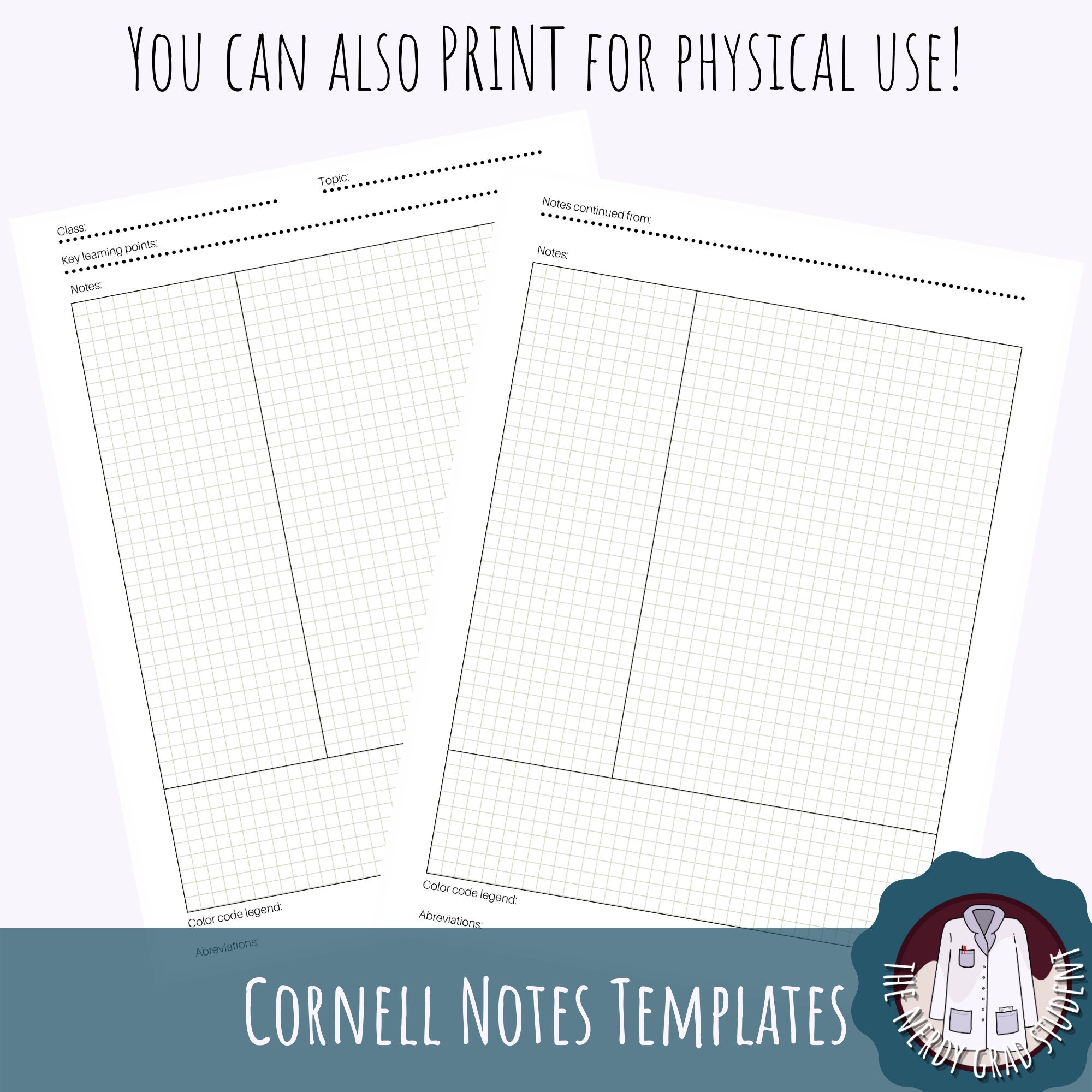 Digital Download Cornell Notes Template for Studying - Etsy