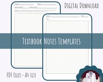 Digital Download Class Notes Template for Studying | Etsy