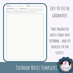 Digital Download Textbook Notes Template for Studying - Etsy