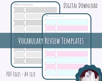 Digital Download Class Notes Template for Studying | Etsy