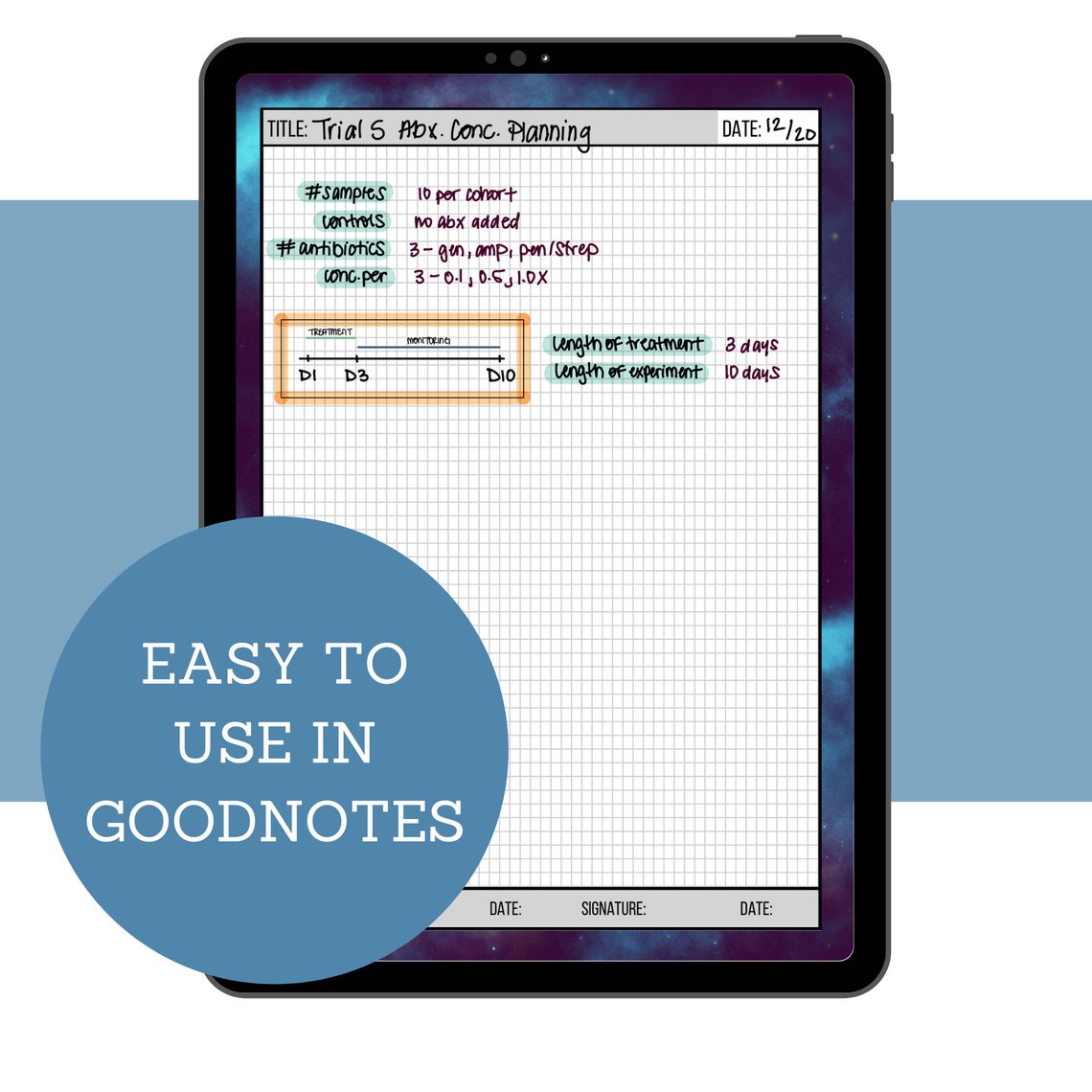 Digital Lab Notebook Space Design - Etsy