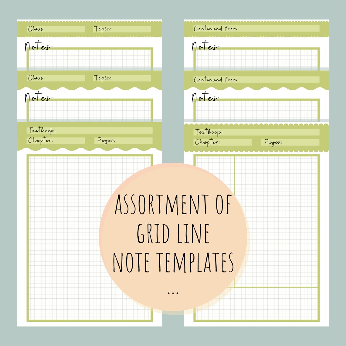 Digital Download 39 Note Templates for Studying - Etsy